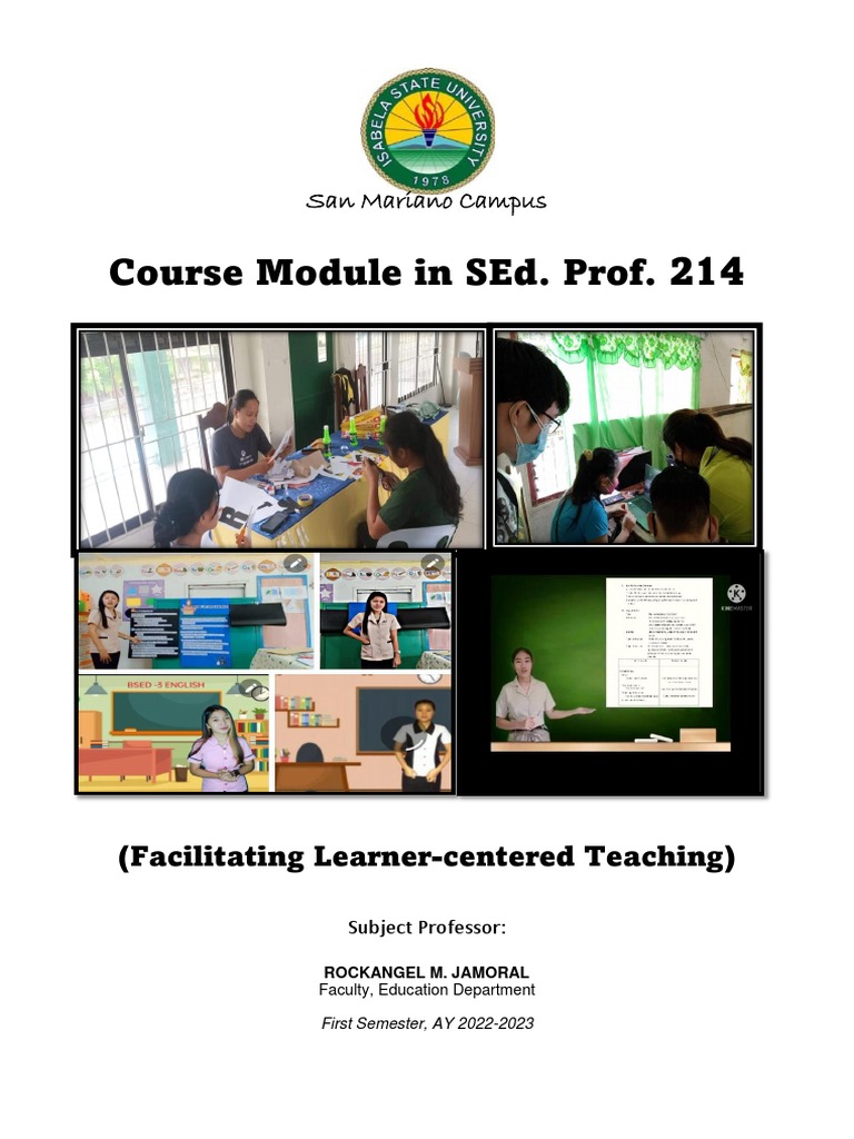 2022 Learning Course Package in SEd Prof 214 Facilitating Learner Centered Curriculum | PDF ...
