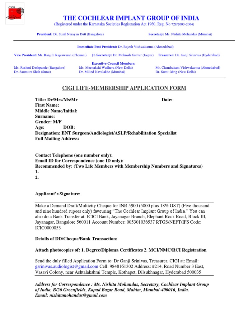 CIGI Membership Application Details | PDF | Money | Banking