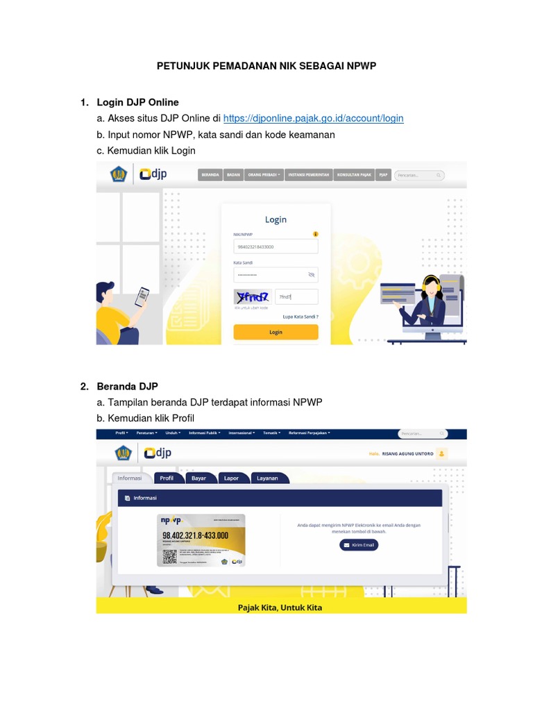 Petunjuk Pemadanan Nik Sebagai NPWP | PDF