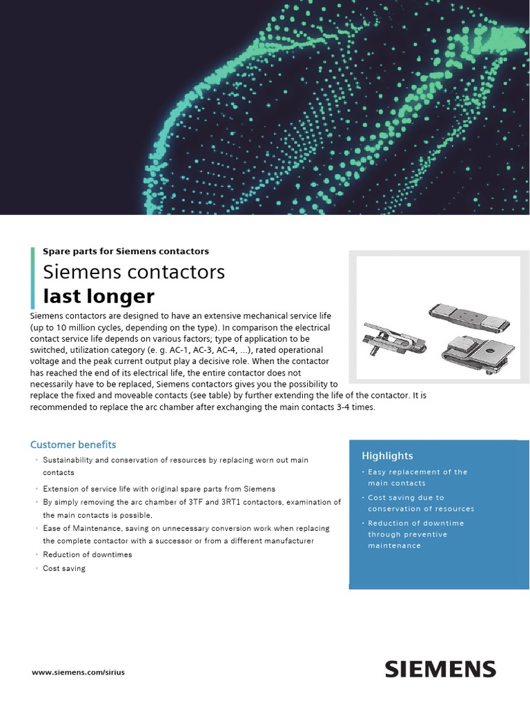 Spare Parts For Siemens Contactors EN Final V1 2021-11 | PDF ...