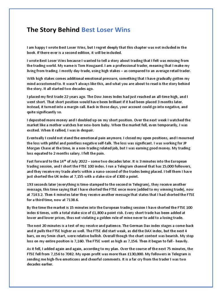 The Story Behind Best Loser Wins | PDF | Contract For Difference ...