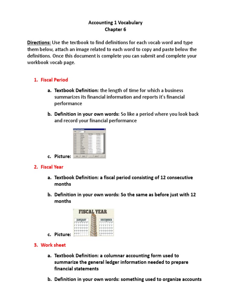 Accounting Vocabulary for Chapters 6-12 | PDF | Revenue | Expense