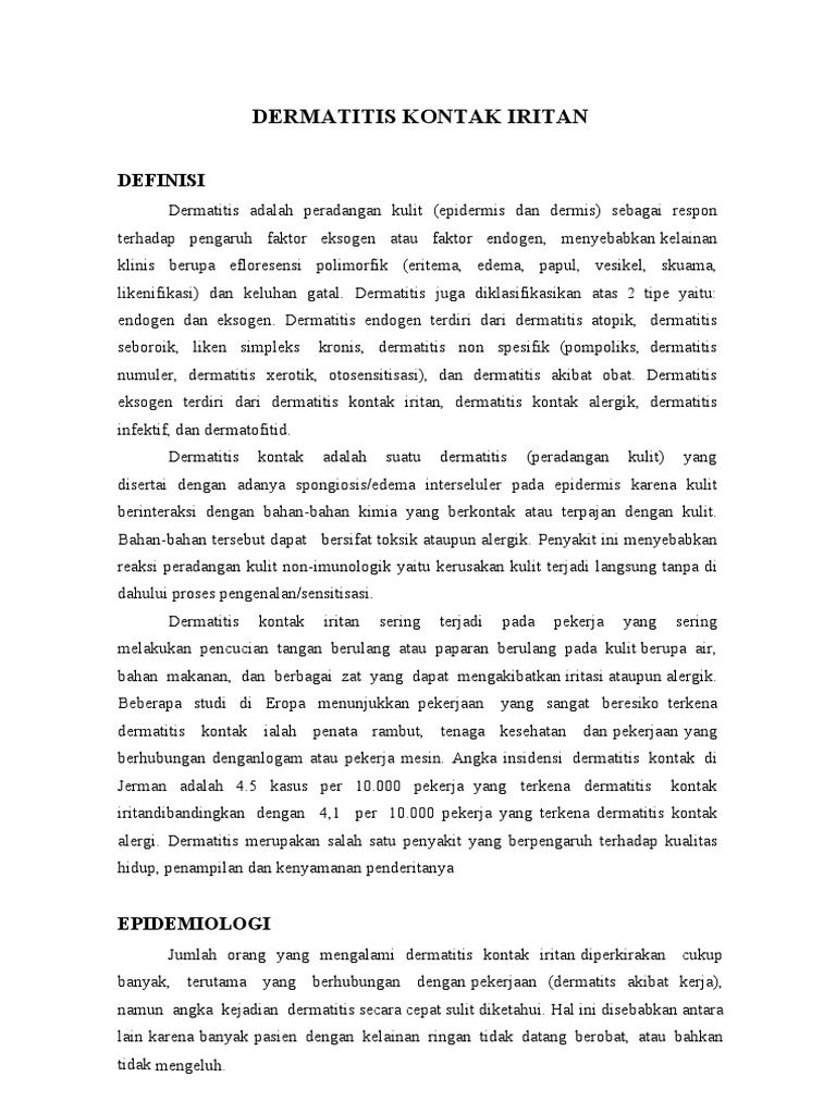 Dermatitis Kontak Iritan | PDF