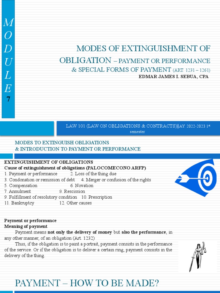 7 Payment or Performance Special Forms of Payment 1231 1261 | PDF ...