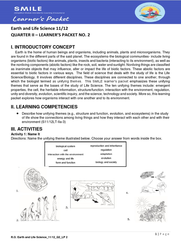 SMILE L.P Q2 EARTH AND LIFE SCI WK 2 | PDF | Life | Organisms