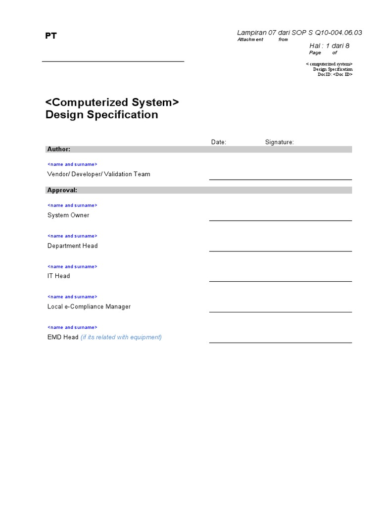 04 Design Specification | PDF | Specification (Technical Standard) | Parameter (Computer ...
