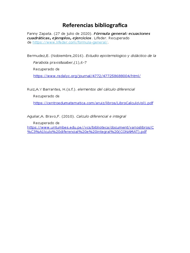 Referencia Bibliograficas | PDF