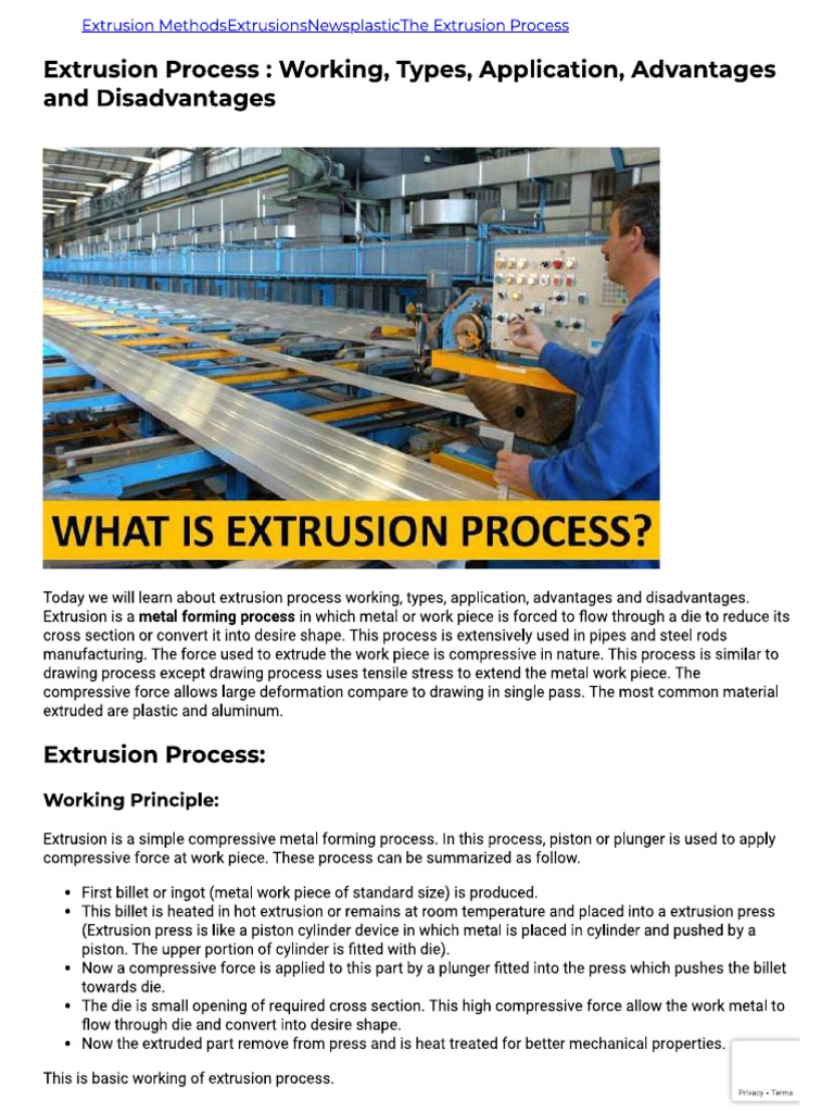 Extrusion Process | PDF