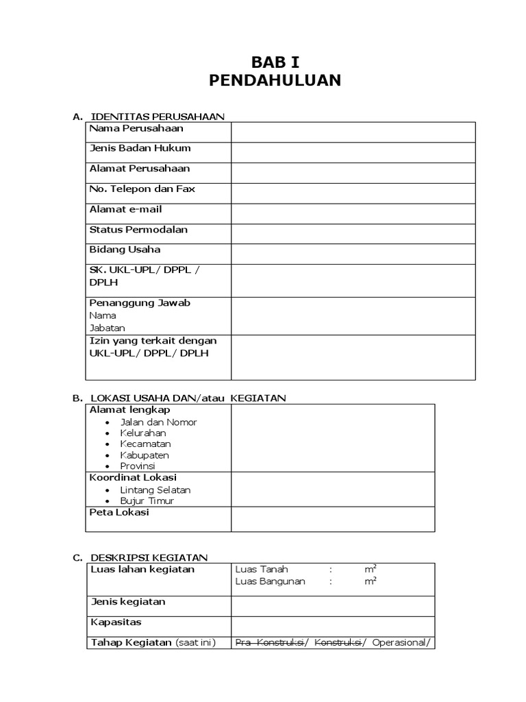 Contoh Pelaporan Dokumen Lingkungan | PDF