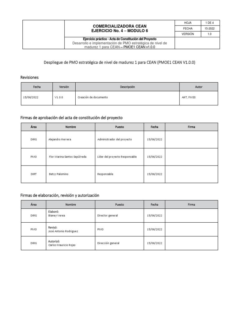 Ejercico 4 - Modulo 6 | PDF | Planificación | Gestión estratégica
