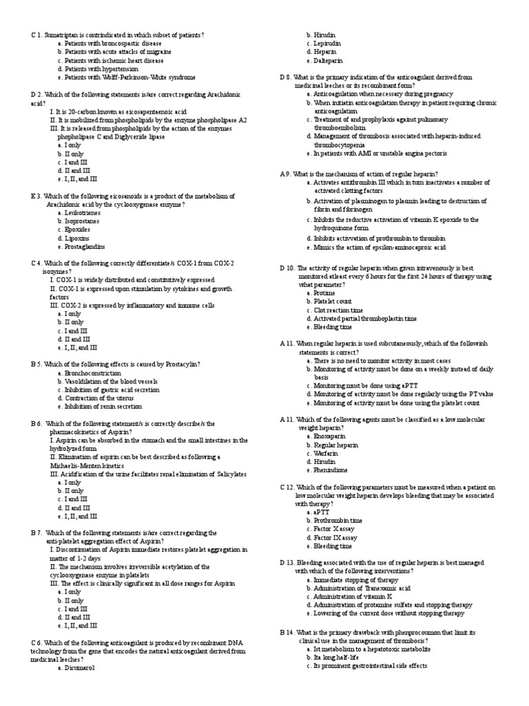 Pcol Finals | PDF | Coagulation | Hypothyroidism