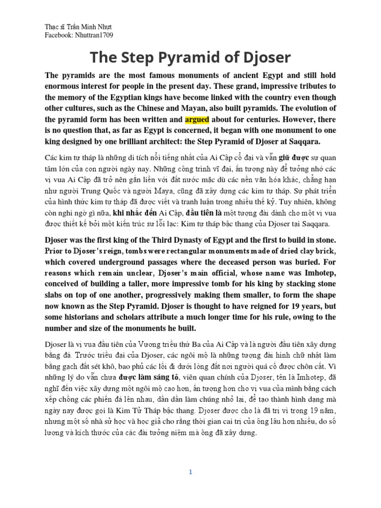 The Step Pyramid of Djoser | PDF