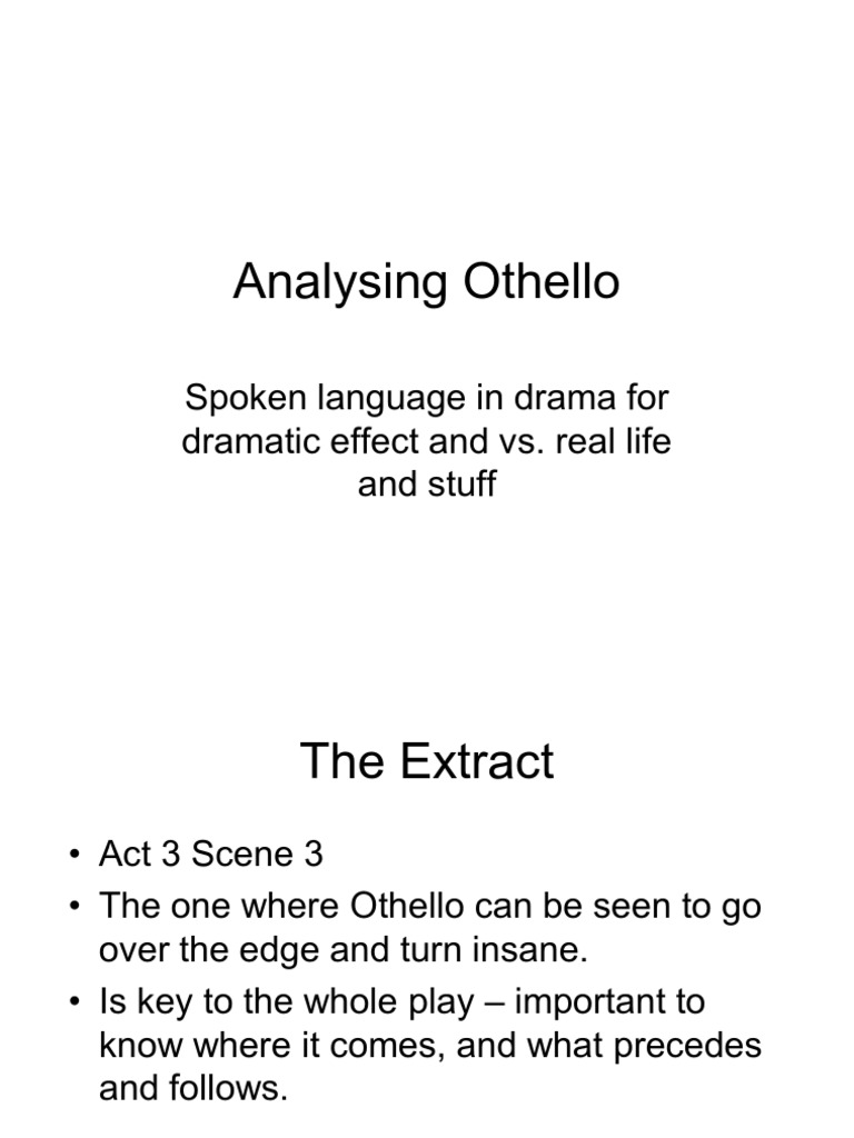 Analysing Othello | PDF | Iago | Othello