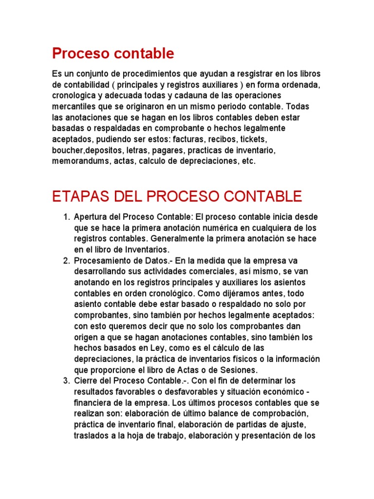 Proceso Contable | PDF | Contabilidad | Economias