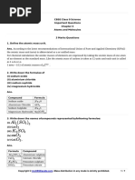 Formative Assessment MYP Chemistry | PDF | Mole (Unit) | Atoms