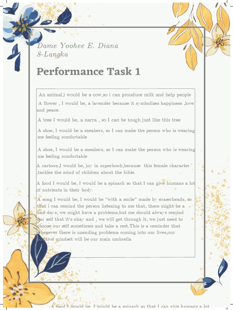 Performance Task in Mapeh | PDF