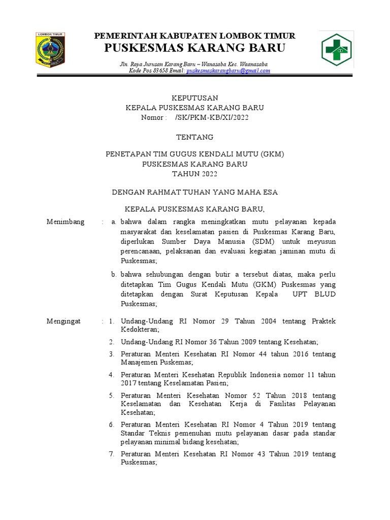 SK TIM GKM Karang Baru 2022 | PDF