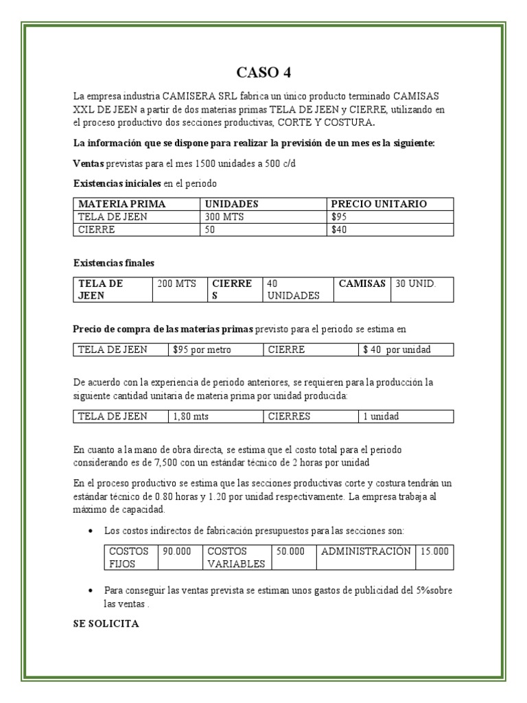 Casos Practicos Presupuesto | PDF | Presupuesto | Sector privado