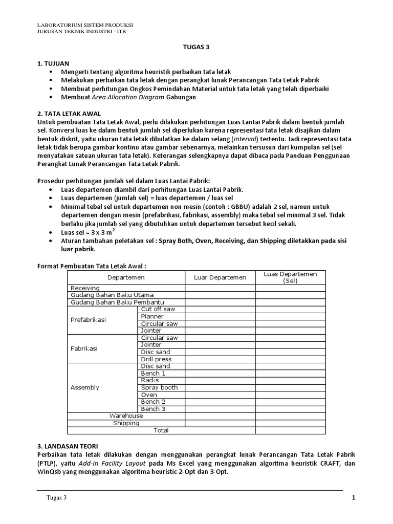 Tugas Perbaikan Tata Letak Pabrik | PDF