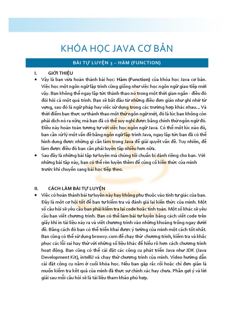 Bài Tự Luyện Java 3 | PDF