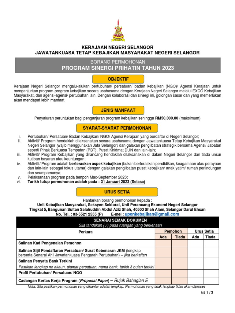 PROGRAMMING FOR SOCIAL WELFARE: SELANGOR STATE GOVERNMENT'S SYNERGY ...