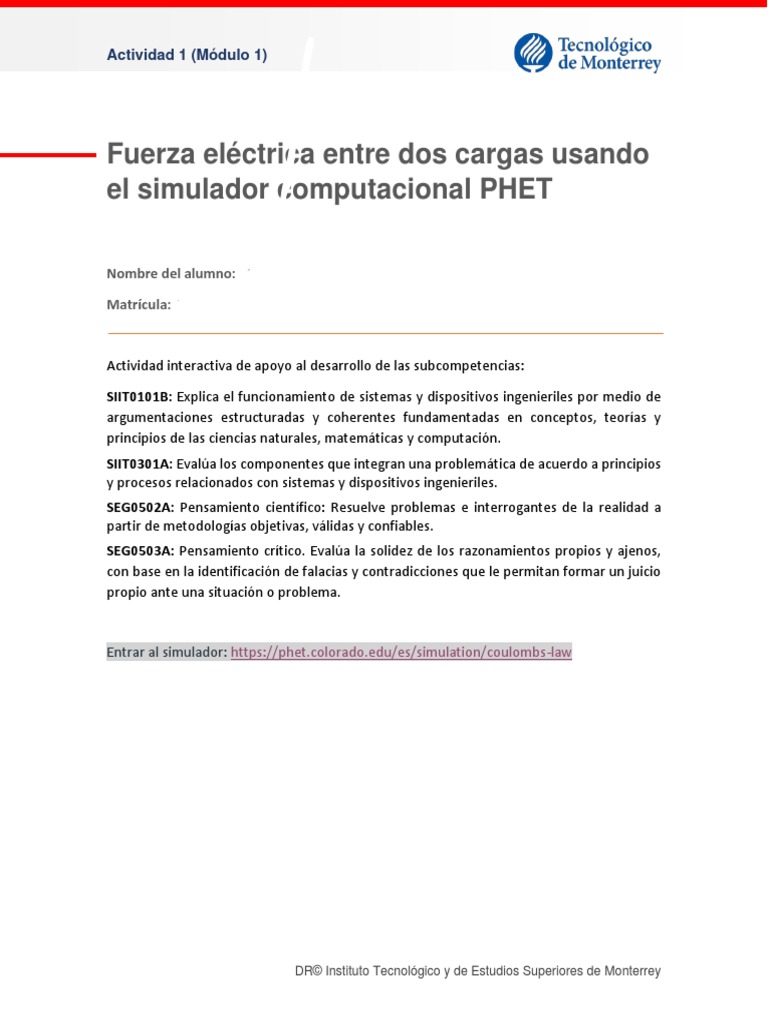 Actividad 2 - Simulador de Cargas | PDF | Fuerza | Vector Euclidiano