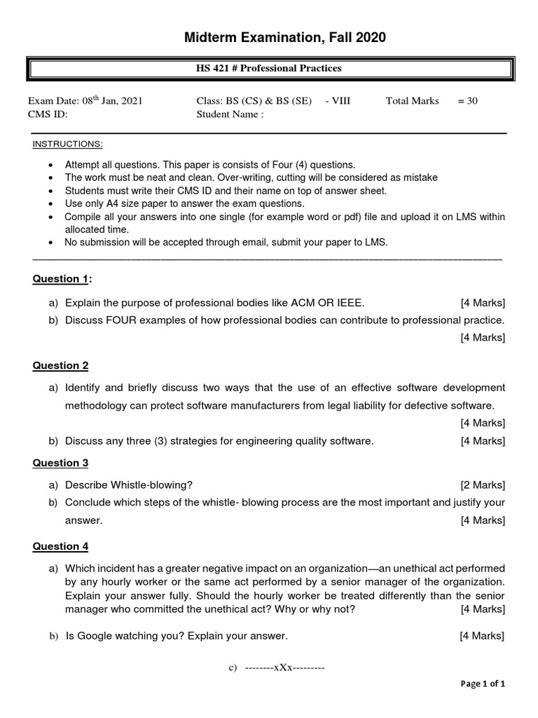 HU PP Fall 2020 Midterm Paper | PDF