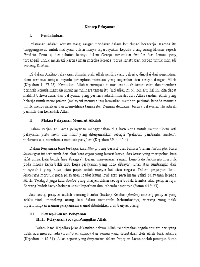 Konsep Pelayanan | PDF