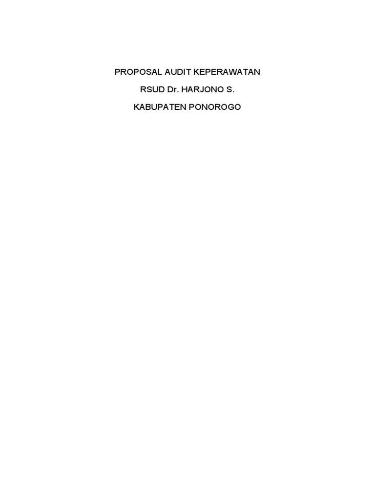 Audit Keperawatan RSUD Dr. Harjono | PDF