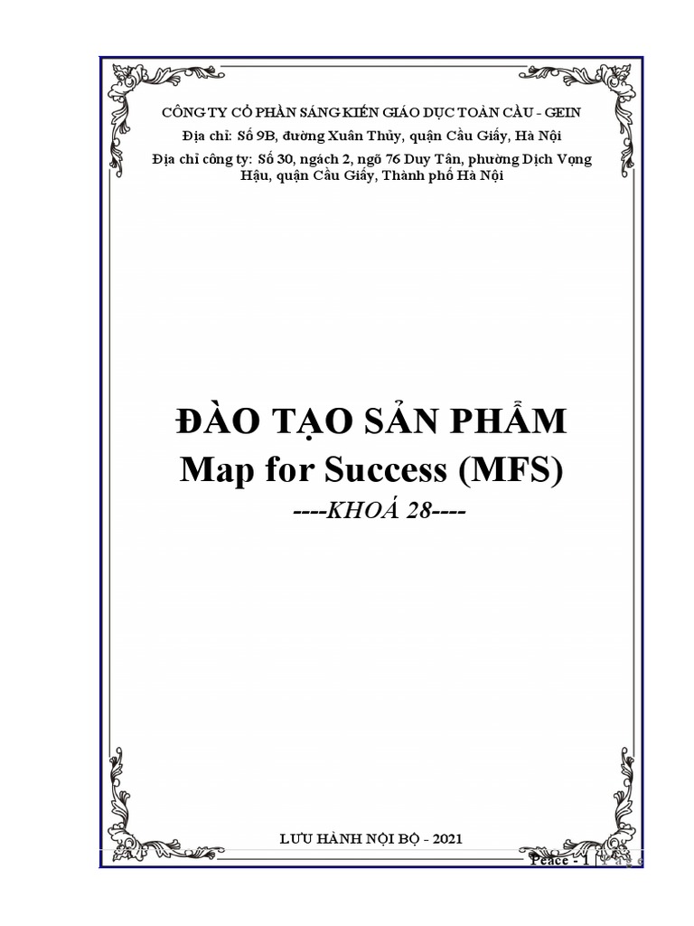 GEIN ĐÀO TẠO SẢN PHẨM Map for Success Final | PDF