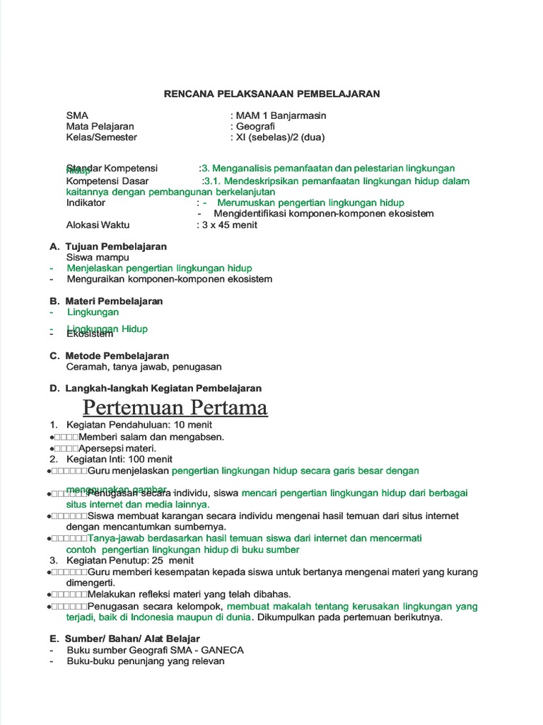 PDF RPP Geo Adiwiyata - Compress | PDF
