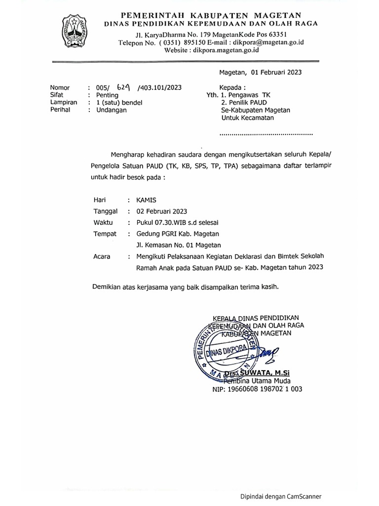 Undangan Bimtek Sra 02 Feb 2023 | PDF