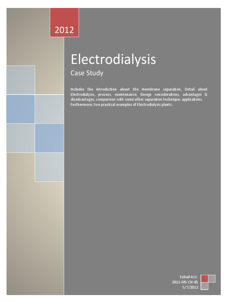 Separation Assignment (Electro Dialysis) | PDF | Ion | Ion Exchange