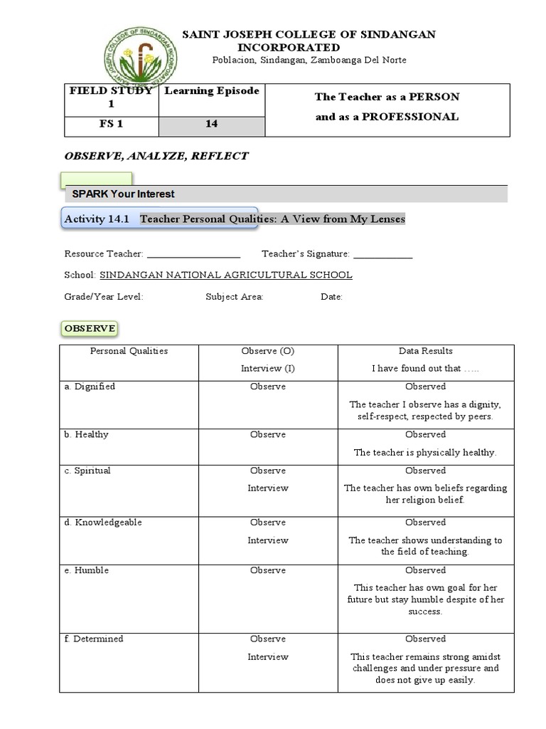 Fs1 Ep 14 | PDF | Teachers | Learning