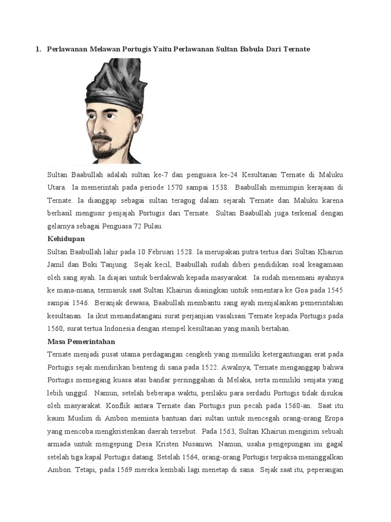 Perlawanan Melawan Portugis Yaitu Perlawanan Sultan Babula Dari Ternate ...