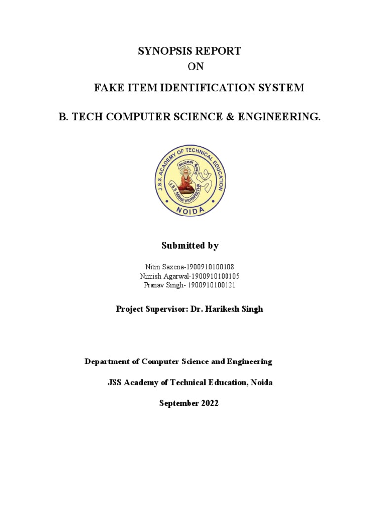 2022-23 - Project - (FIIS) - Synopsis (05-Nov) Edit | PDF | Qr Code ...