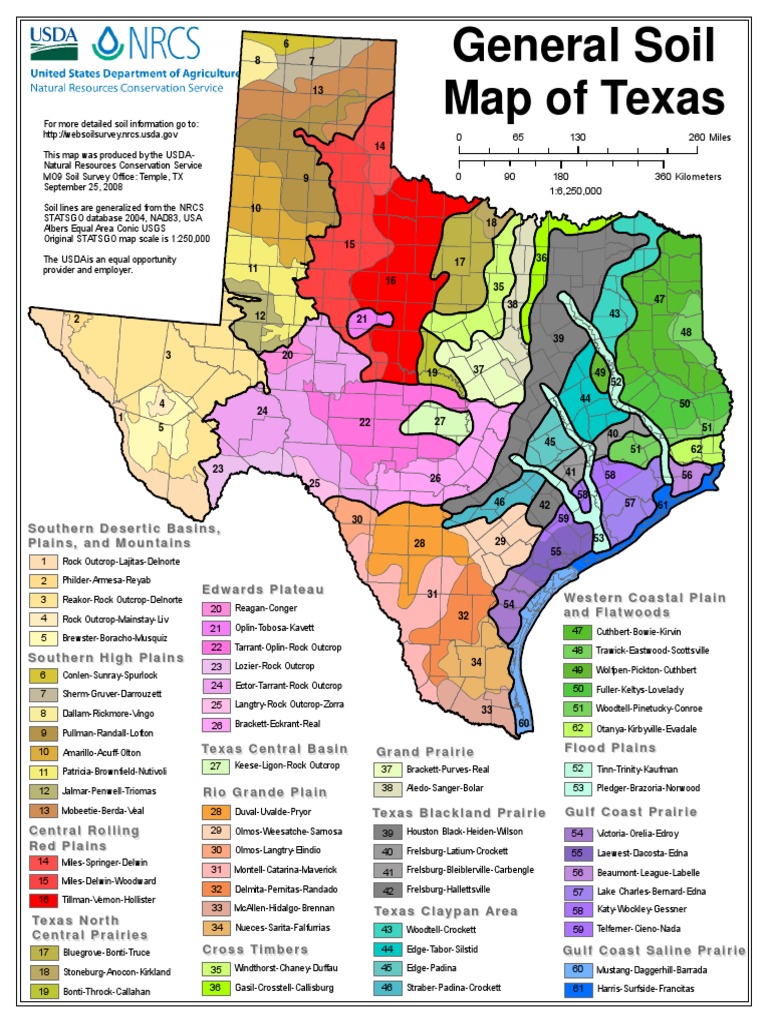 Texas-General Soil Map-2008 | PDF | Sedimentary Rock | Soil