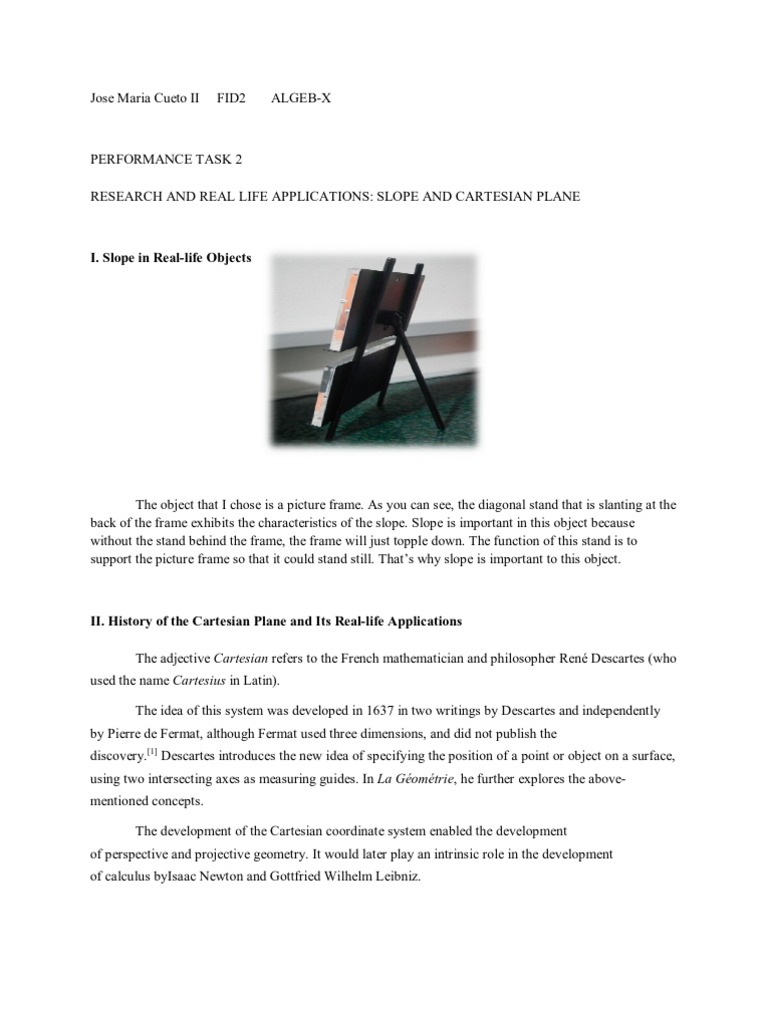 Applications of The Cartesian Plane | PDF | Cartesian Coordinate System ...