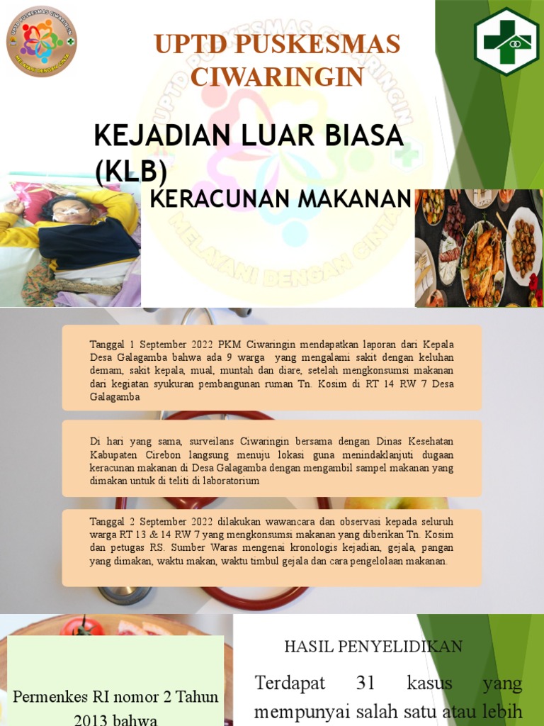 KLB Keracunan Makanan Puskesmas Ciwaringin Ok | PDF KLB Keracunan Makanan Puskesmas Ciwaringin Ok | PDF