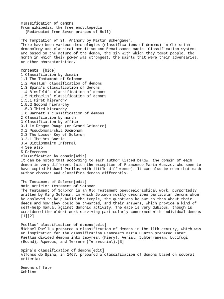 Demon Classifications and Types | PDF | Esotericism | Demons