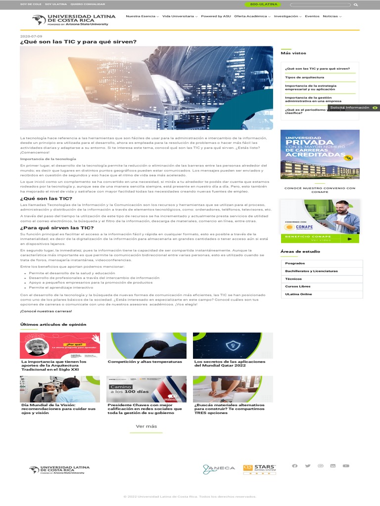 ¿Qué Son Las TIC y para Qué Sirven - Universidad Latina de Costa Rica | PDF | Tecnología de ...