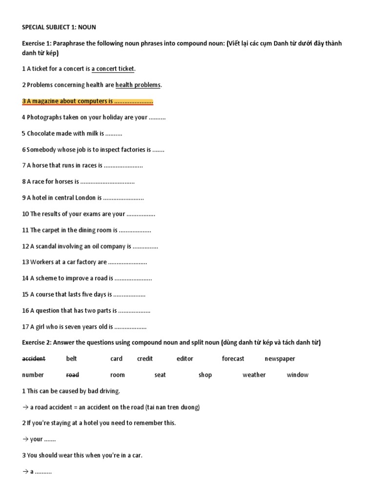 Special Subject 1 - Noun-Adjective-Adverb | PDF | Syntax | Linguistic Morphology