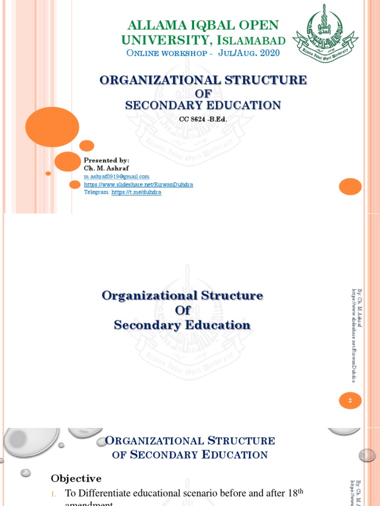 2 Organisational Structure of Secondary Education | PDF