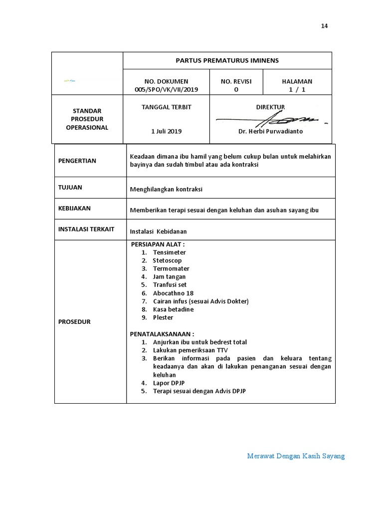Penanganan Partus Prematurus Imminens | PDF