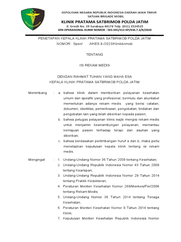 Isi Rekam Medis | PDF