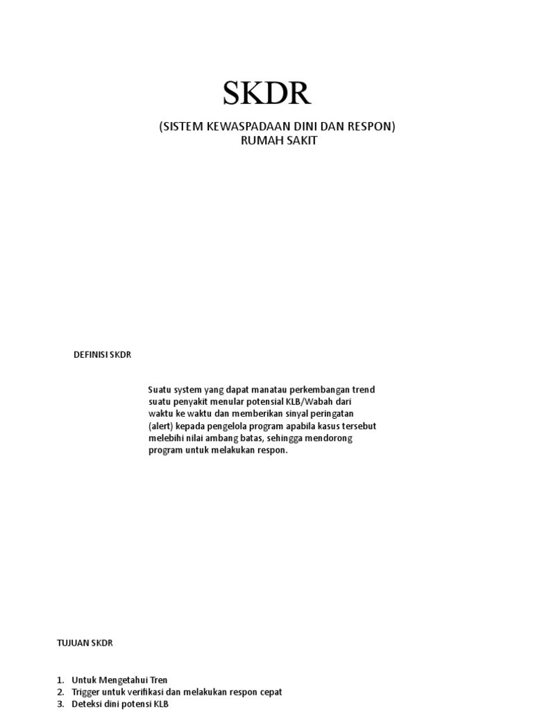 Tujuan dan Prosedur SKDR Puskesmas | PDF | Kesehatan Holistik | Sains ...