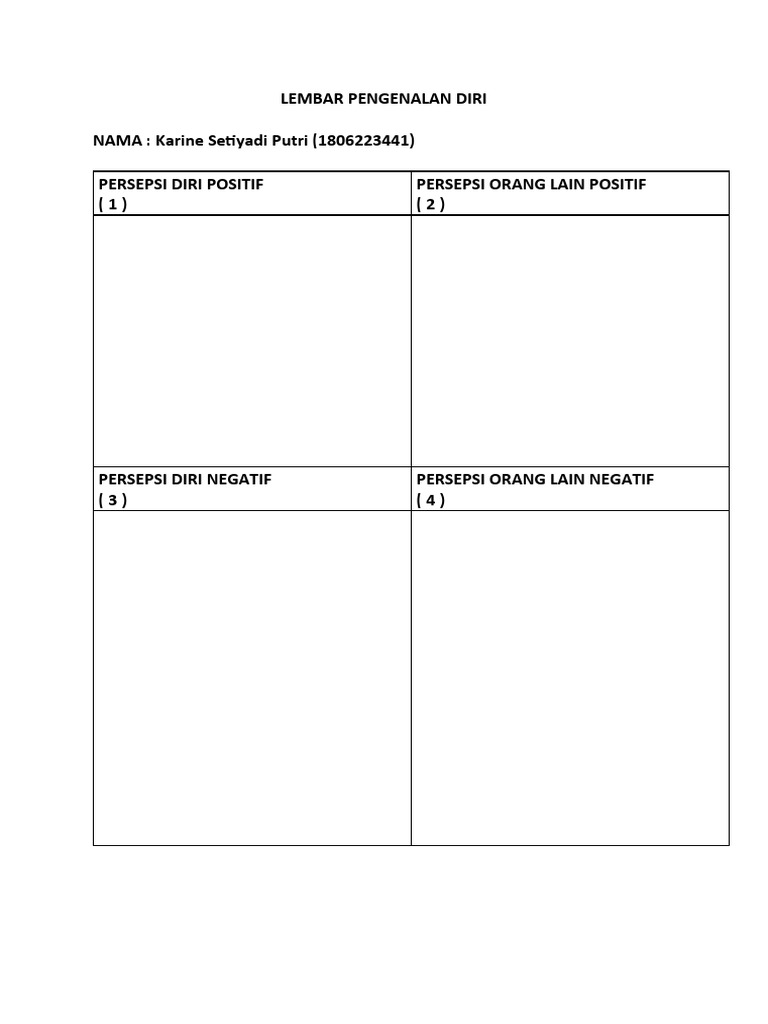 Lembar Pengenalan Diri | PDF