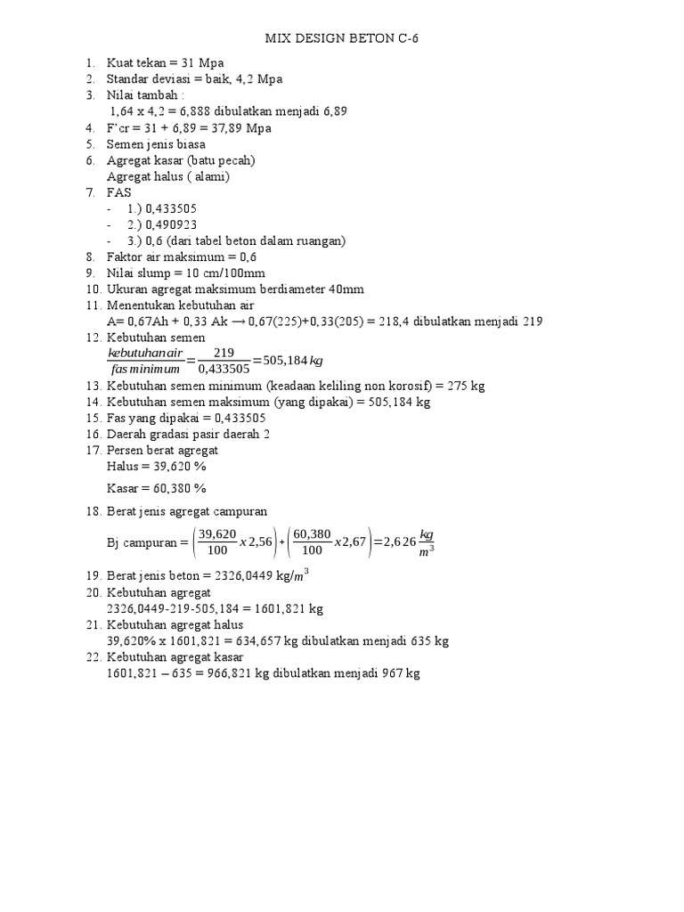 Optimal Concrete Mix Design for C-6 Strength Class with Aggregate Proportions, Water Requirement ...