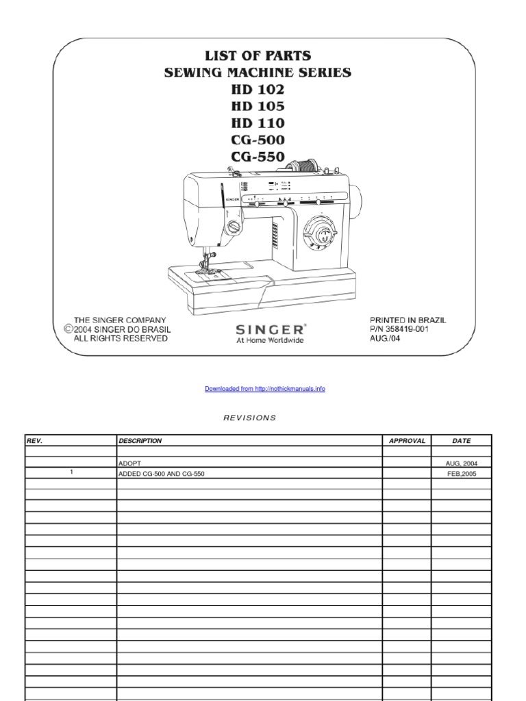 Singer HD 102 | PDF | Belt (Mechanical) | Axle