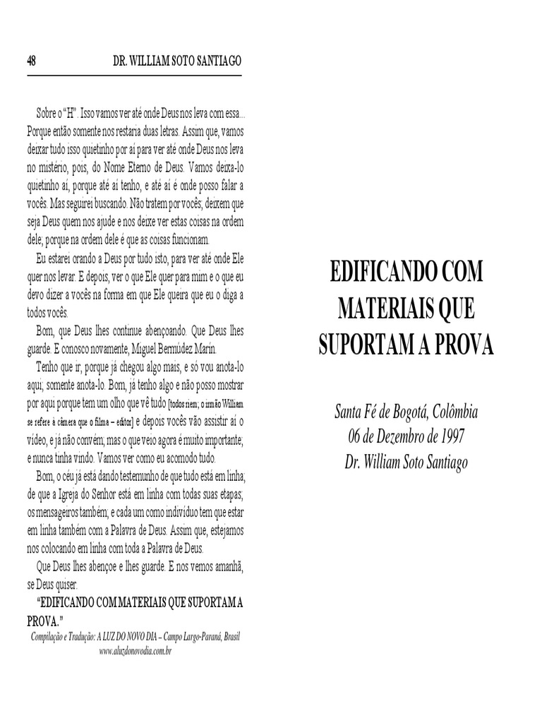 06 12 1997 Edificando Com Materiais Que Suportam A Prova | PDF | Jesus | Elias